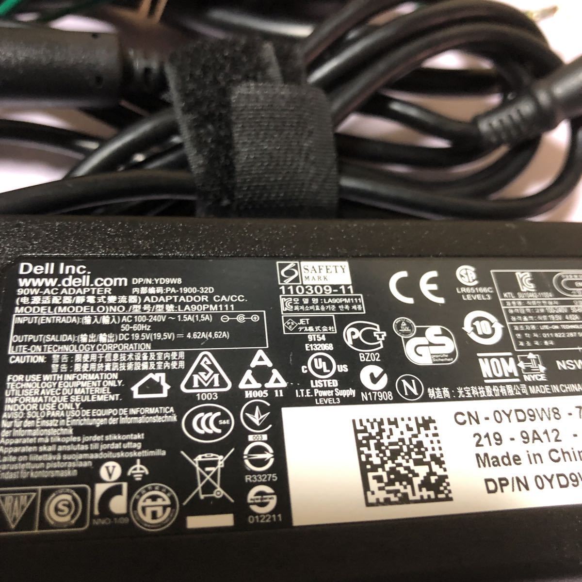 純正Dell ACアダプタ19.5V 4.62A LA90PM111/PA-1900-32D2/ADP-90LD B/DA90PM111 ...