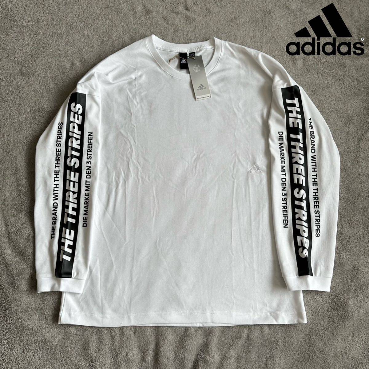 送料360円 Lサイズ adidas 長袖Tシャツ ロンT アディダス WORD LS Tシャツ wording ロゴ THE THREE ...