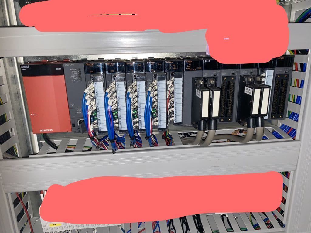 MITSUBISHI 三菱製シーケンサ PLC CPUユニット C61P+Q02HCPU+Q64TCTT 4台 ＋Q64AD＋QD62D ...