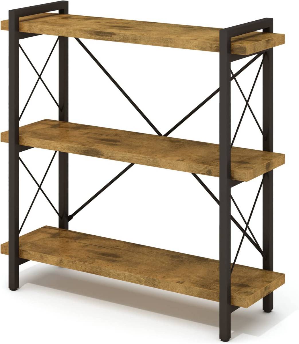 棚 ラック 収納 棚 おしゃれ オープンシェルフ 木製ラック 3段 ZHZJ 幅90cm×奥行30cm×高さ91cm オープンラック(飾り棚 ...