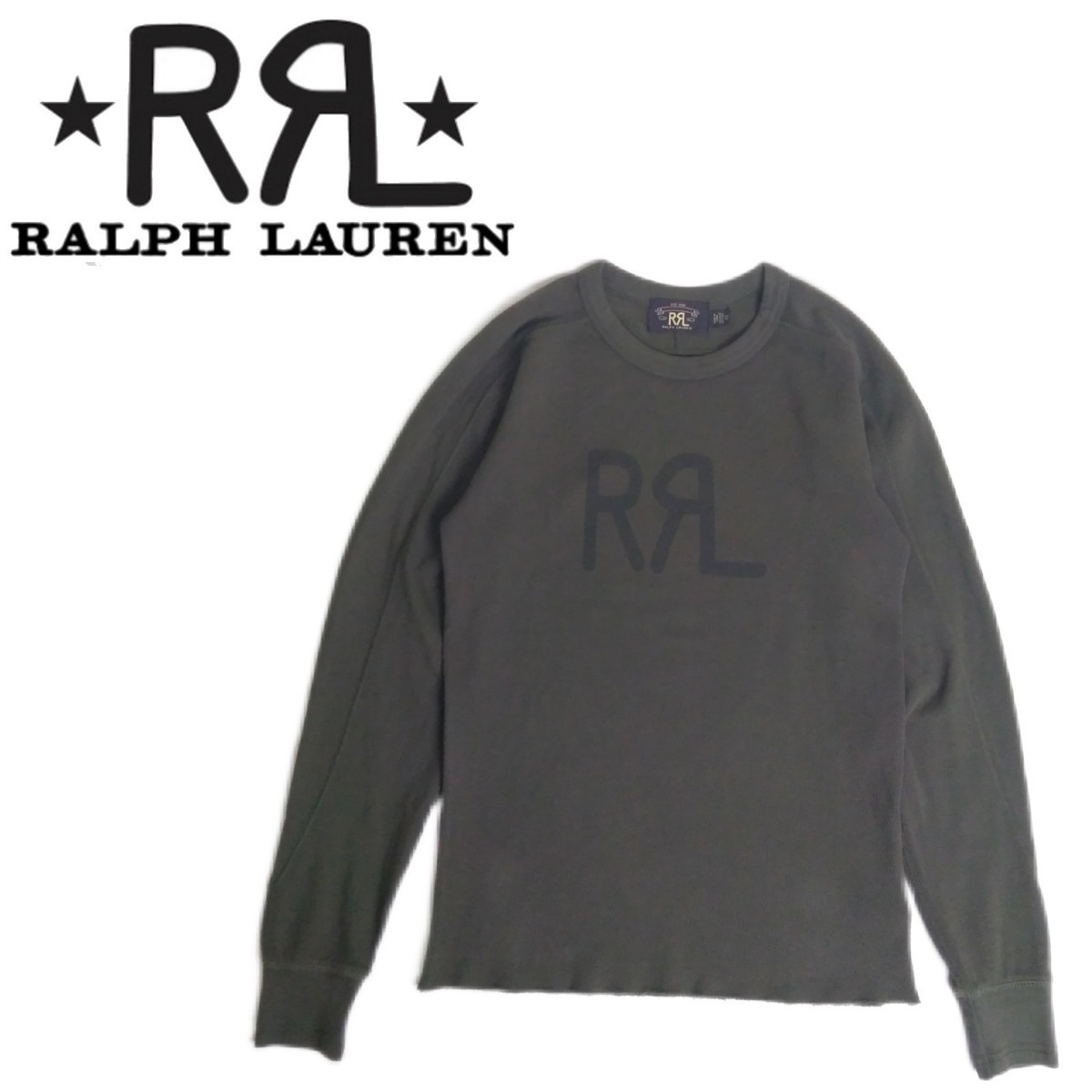 RRL ralph lauren 染み込みプリント ビッグロゴ サーマル 長袖Tシャツ ロンT メンズXS ダフルアールエル ラルフローレン 230432(トップス)｜売買されたオークション ...