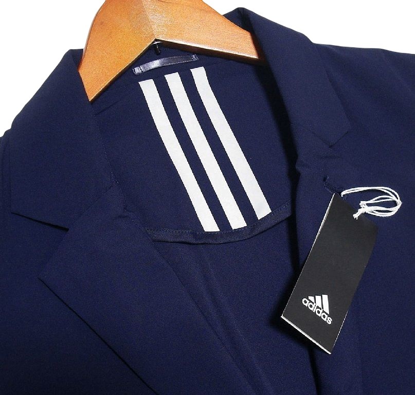アディダス 2B ストレッチ カジュアル テーラードジャケット ネイビー O 送料520円 adidas ゴルフ 春夏 定価1.3万円 紺 ...