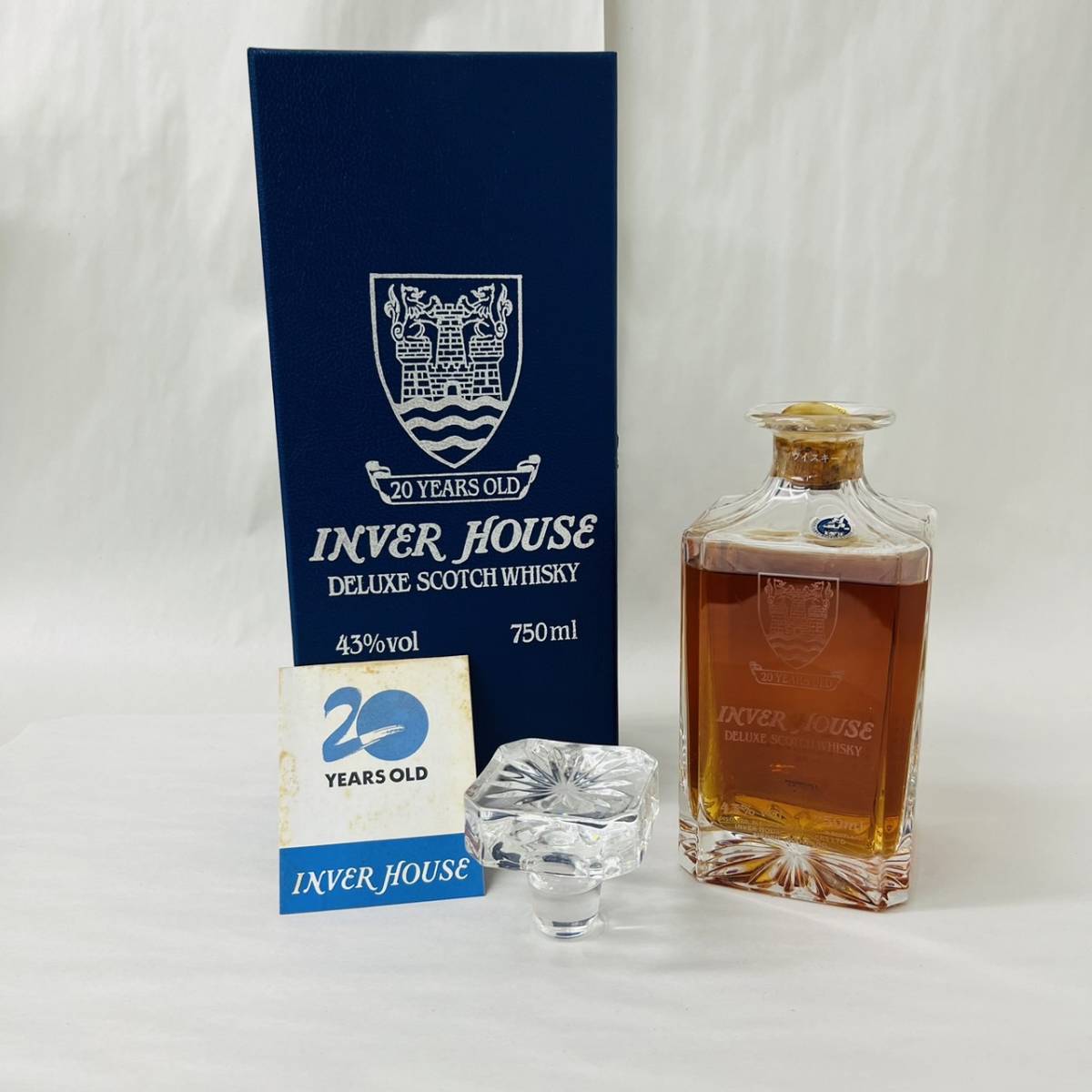 MMY1552KK 1円スタート 古酒/未開栓 INVER HOUSE インバーハウス 20年 デラックス ウイスキー 750ml 43% 箱 ...