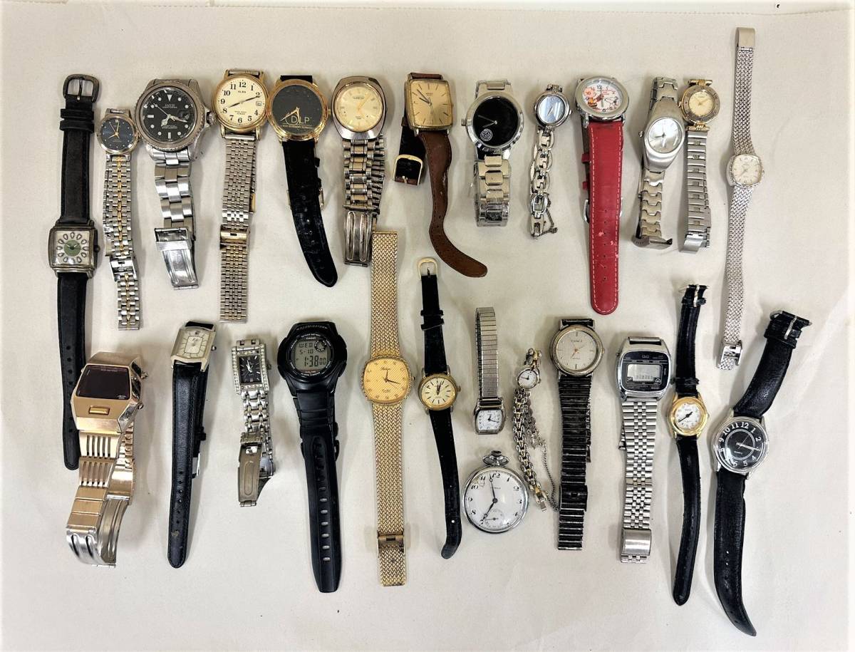 C92 腕時計 まとめ 26点 TRICOLOR/JAXIS/FREE WAY/ALBA/AUREOLE/SEIKO QUARTZ/DELVINA/ CASIO/ROLENE/CITIZEN ...