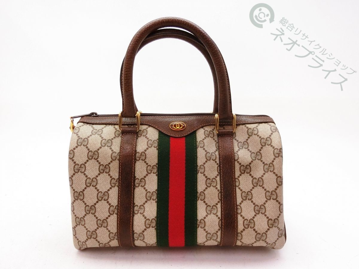 N3067 GUCCI グッチ GG柄 シェリーライン PVC × レザー ハンド バッグ(かばん、バッグ)｜売買されたオークション情報 ...