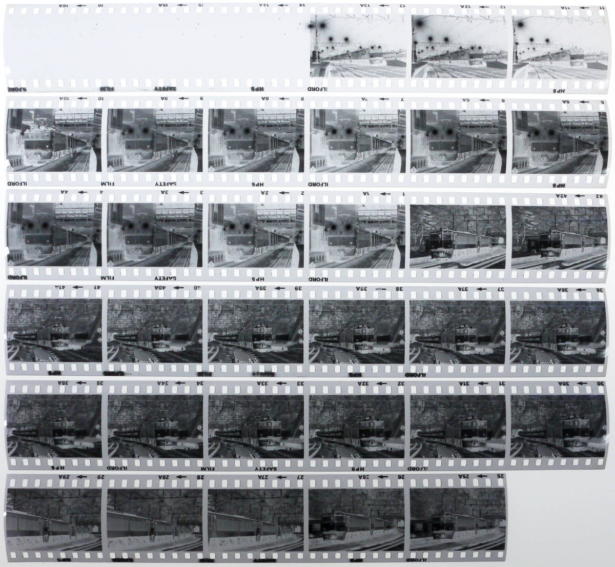 古い鉄道写真 ネガフィルム S57.11.12 横川の606 高崎 熊の平のEF63 etc. EF6314 EF6233 EF6318 ...