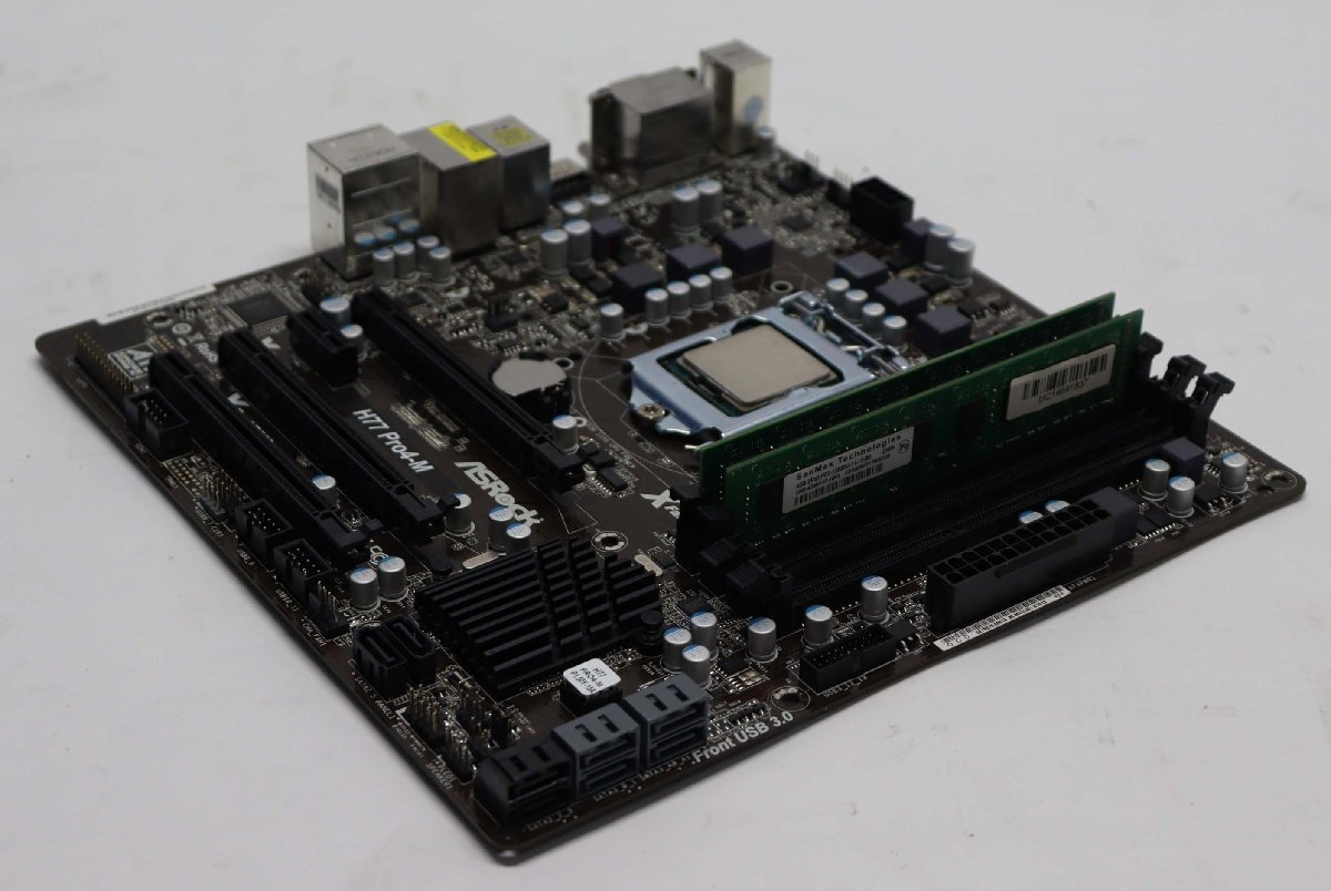 BIOS起動OK マザーボード & CPU ASRock H77 Pro4-M Core i7 3770 メモリ8GB MicroATX ...