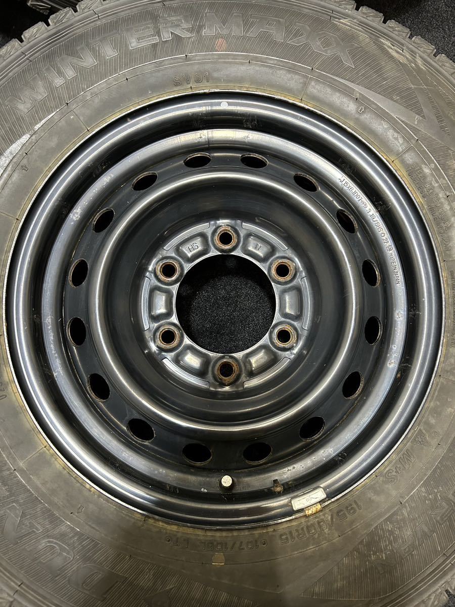 195/80R15 107/105L DUNLOP/WINTER MAXX SV01 19年製 トヨタハイエース純正 スチール 15インチ ...