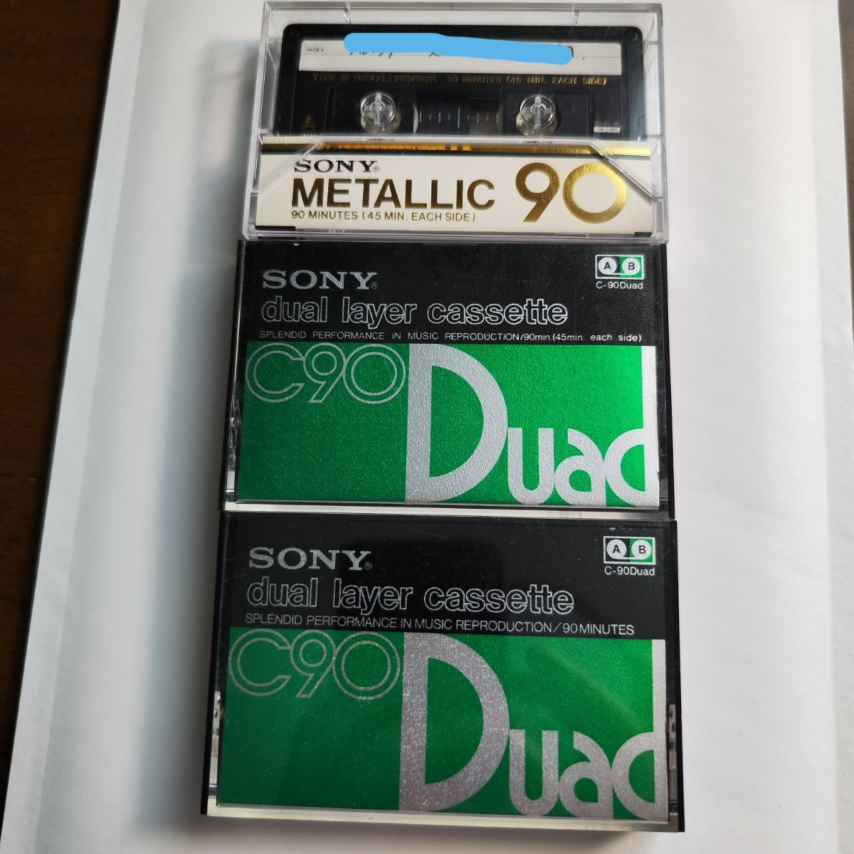 カセットテープ SONY 3本 METALLIC 90 C90 DUAD ソニー 昭和レトロ メタル メタルポジション フェリクロム フェリク ...
