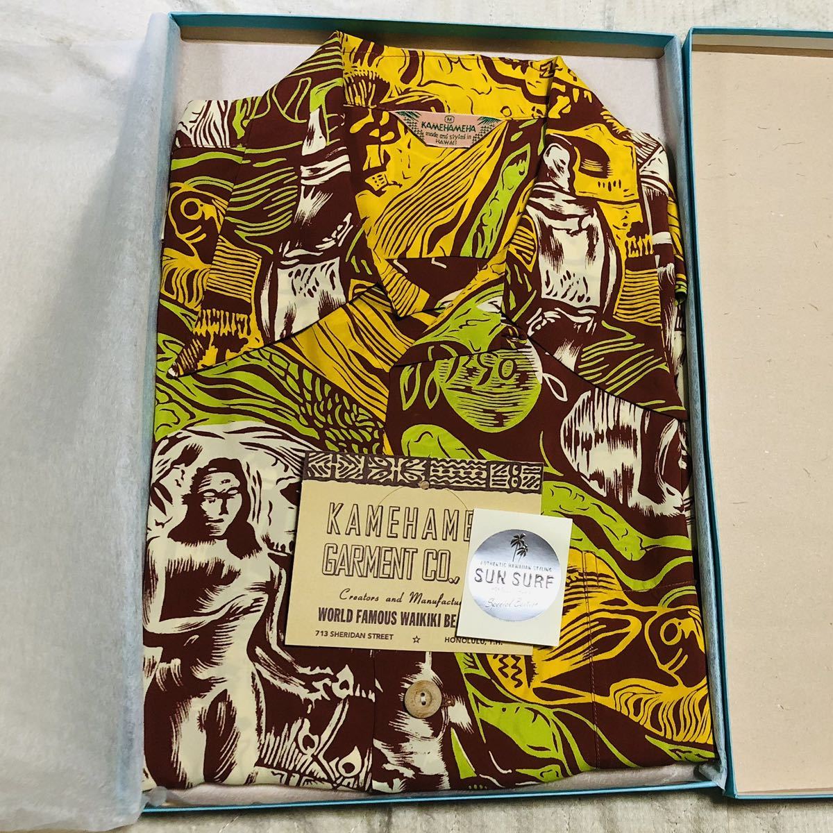 最終 サンサーフ ゴーギャン ウッドカット ミスティック M アロハシャツ SUN SURF スペシャル ケオニ オブ ハワイ(Mサイズ ...