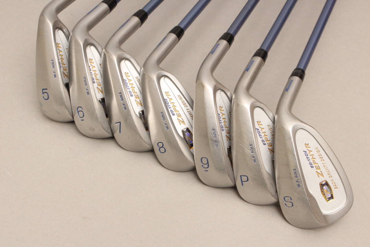 100円 良品 ミズノ アイアン 7本セット Mizuno ZEPHYR EG-170V L TECHNO FLEX 2560 ウェッジ ...