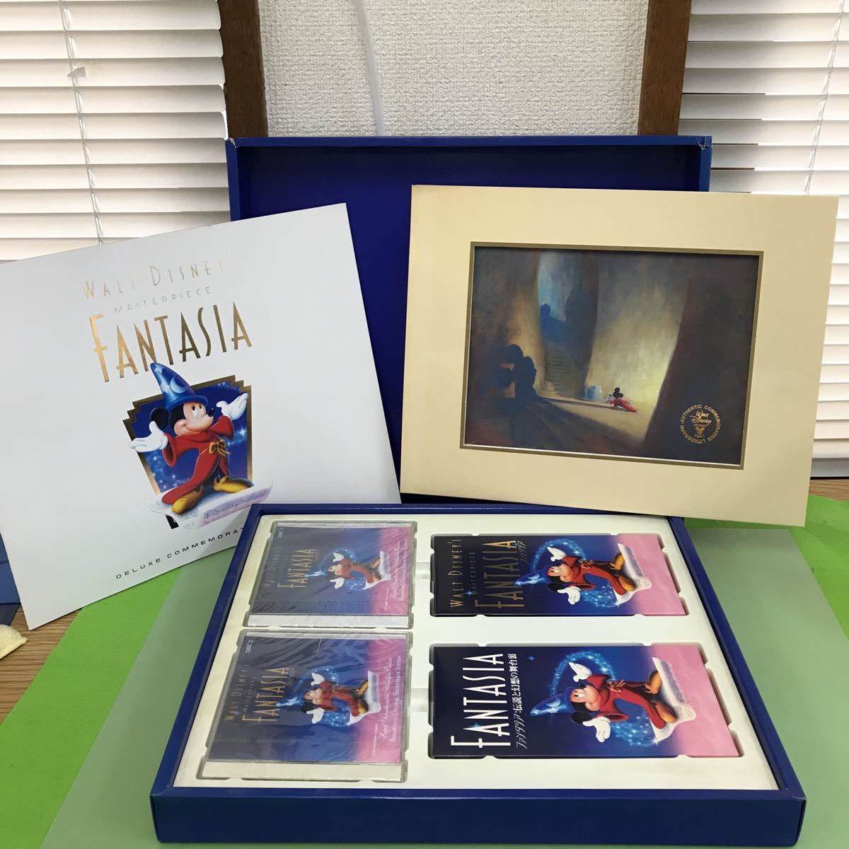 F04-039 WALT DISNEY'S MASTERPIECE FANTASIA DELUXE COMMEMORATIVE EDITION/ディズニー/ポストカード欠品/VHS2本/CD2 ...
