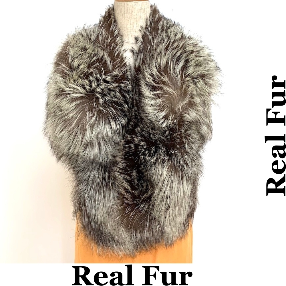 FOX シルバーフォックス 狐 本物毛皮 ショール realfur リアルファー ストール 28×135cm Club藤 N286(フォックス)｜売買されたオークション情報、yahooの商品 ...