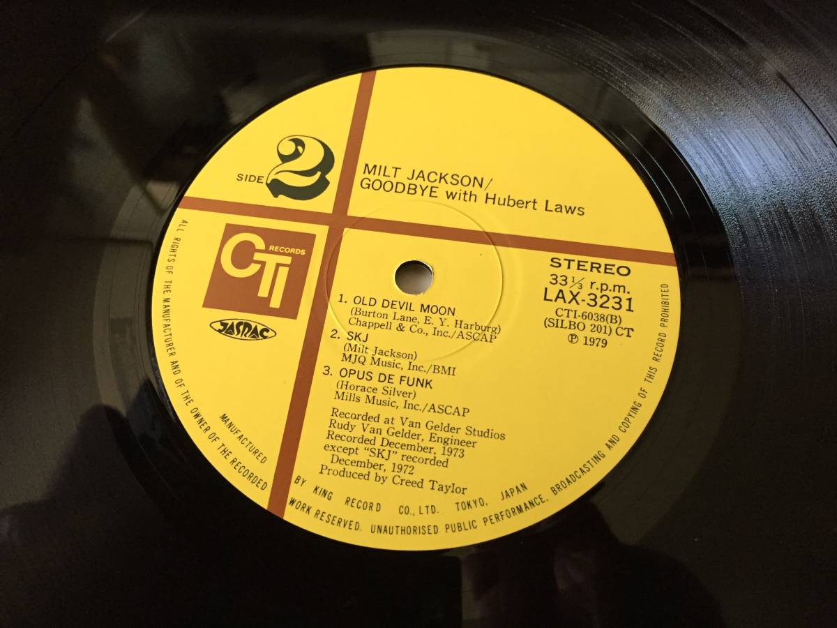 Milt Jackson with Hubert Laws / Goodbye /w Ron Carter Herbie Hancock ...
