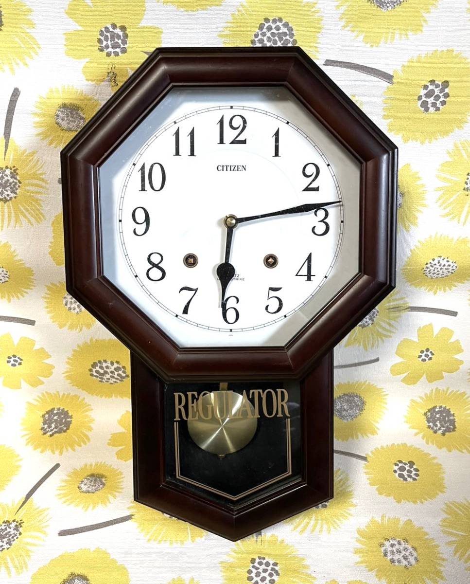 Y188 CITIZEN/シチズン/4MJ682-0/リズム時計/振り子時計/掛け時計/レトロ/アンティーク/ QUARTZ HOUR ...