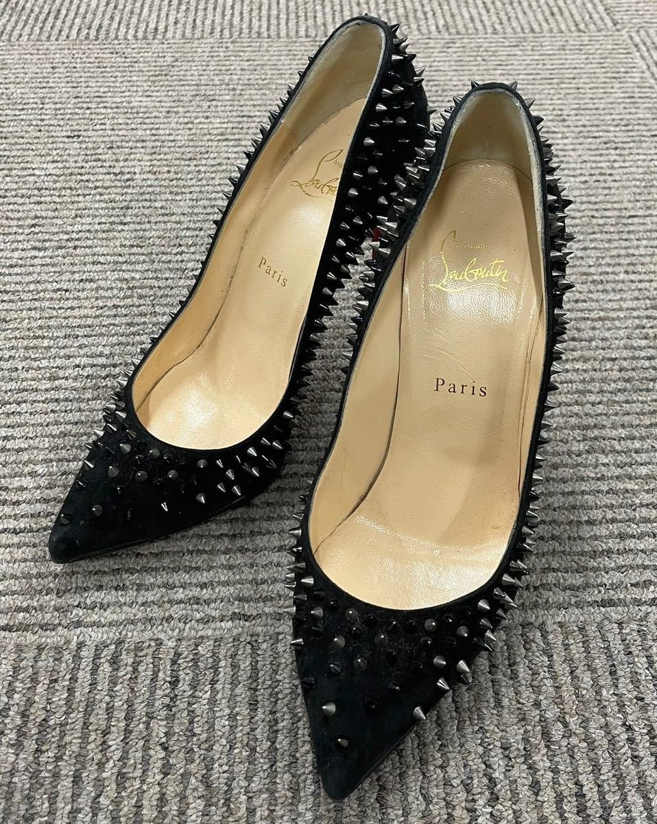 009 T Christian Louboutin クリスチャンルブタン パンプス ヒール レディース トゲトゲ 38 ブラック ブランド 靴(38)｜売買されたオークション情報、yahooの ...