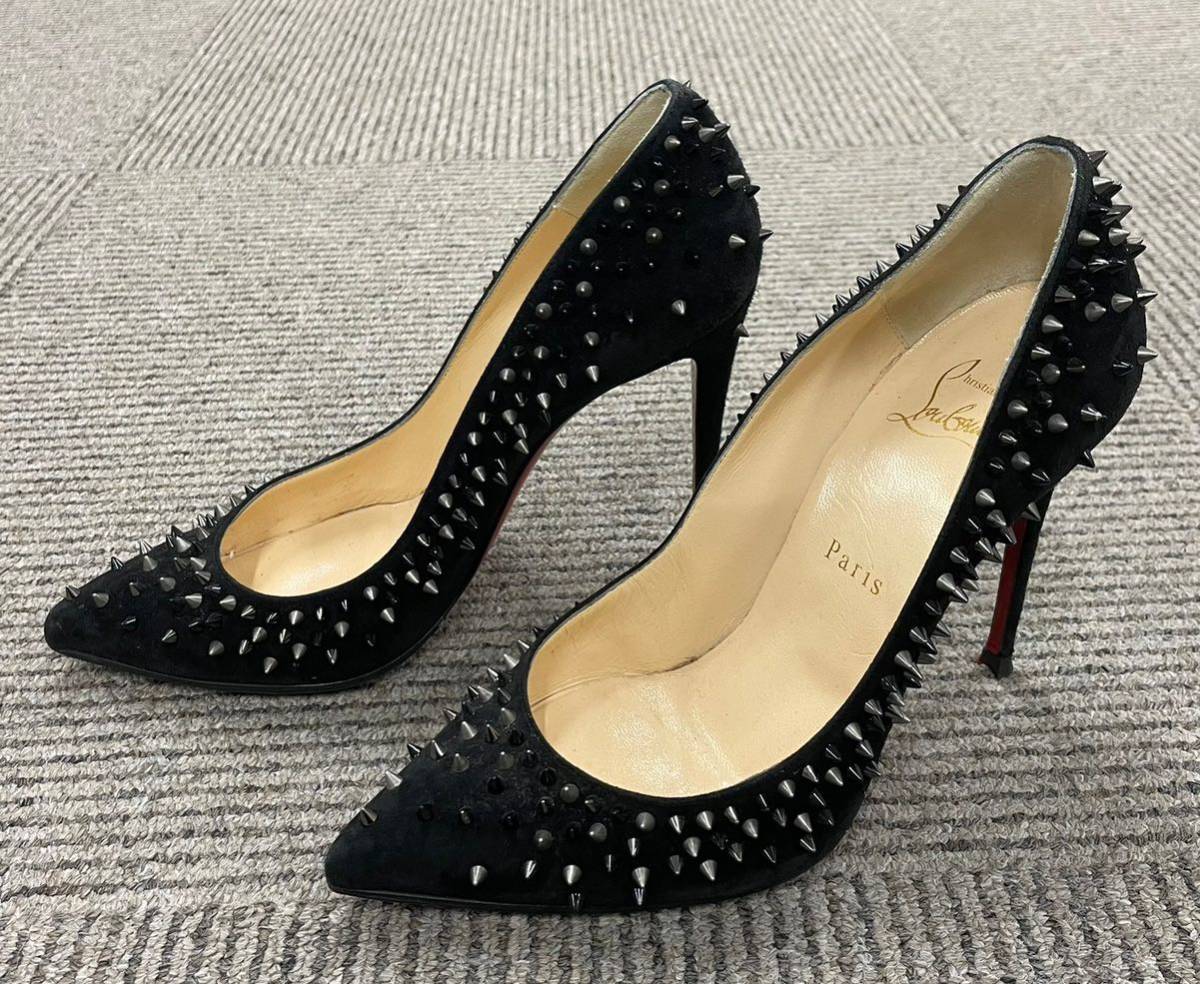 009 T Christian Louboutin クリスチャンルブタン パンプス ヒール レディース トゲトゲ 38 ブラック ブランド 靴(38)｜売買されたオークション情報、yahooの ...