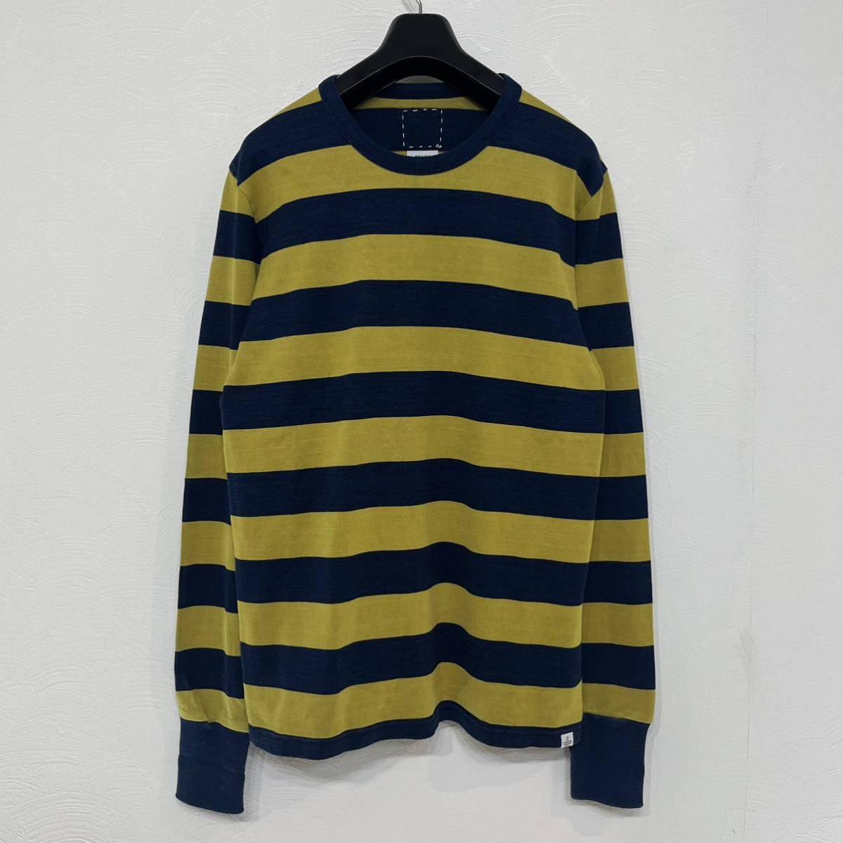 visvim BIG BORDER L/S TEE 先染め インディゴ ビッグ ボーダー ロンT 3 L indigo イエロー ビズビム ヴィズヴィム(トップス)｜売買されたオークション情報 ...
