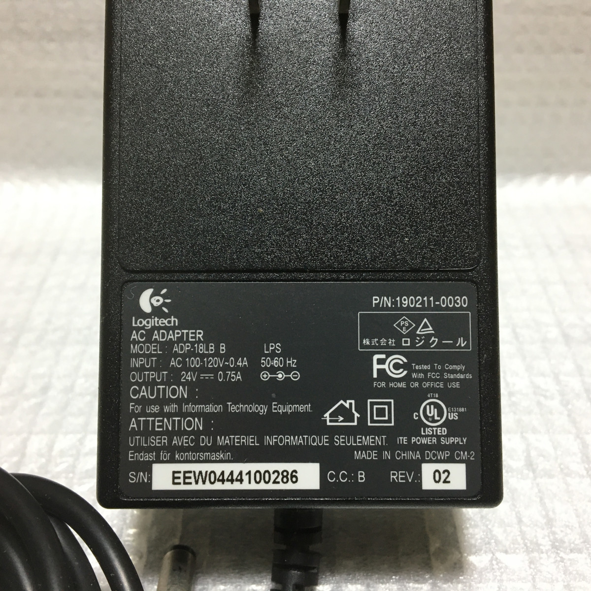 Logitech 純正 GT FORCE PRO ACアダプター ADP-18LB B DC24V 0.75A 電源 ロジクール GT ...