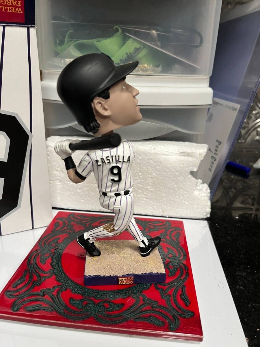 Vinny Castilla 9 Colorado Rockies 20th Anniversary Signed Bobblehead 6158