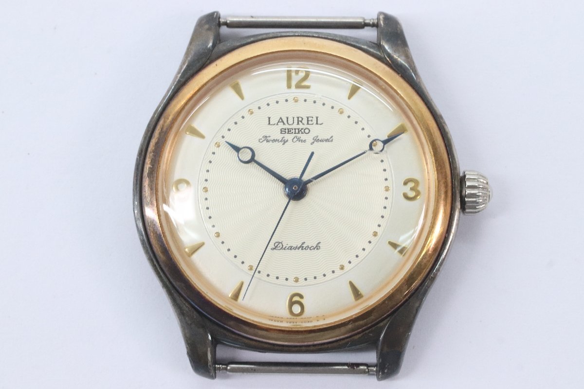 SEIKO セイコー LAUREL ローレル 4S24-0030 SV925 シルバー 18KTベゼル 18金 手巻き 腕時計 アンティーク ...