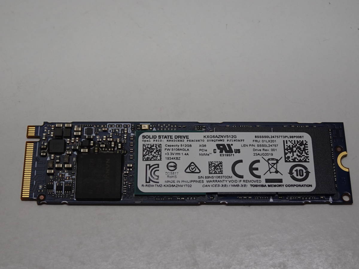 KIOXIA KXG6AZNV512G 512GB SSD M.2 NVMe 管AA-1678(256GB～)｜売買されたオークション情報 ...