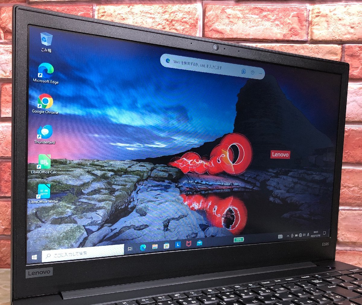 1円 LENOVO THINKPAD E595 / Ryzen 5 3500U 2.10GHz / メモリ 8GB / NVMe SSD 128GB / 15.6型 HD 1366×768 ...