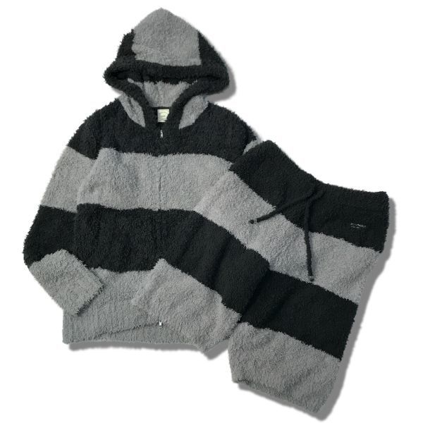 良品 GELATO PIQUE ジェラートピケ ボーダー もこもこルームウェア フーデットセットアップ グレー MW2846 S80(ジェラートピケ)｜売買されたオークション情報、yahooの ...