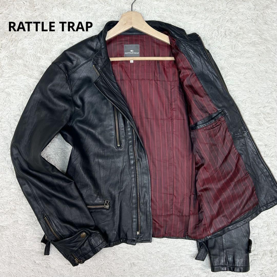 RATTLE TRAP ラトルトラップ 抜群の存在感 メンズビギ ライダースジャケット レザージャケット 羊革 ラムレザー ブラック 黒(M ...