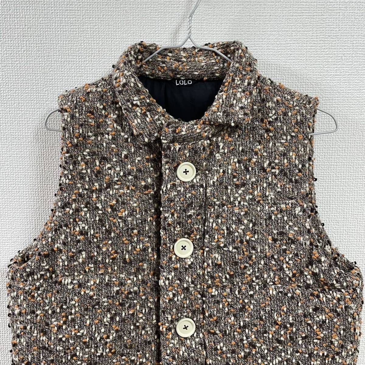 LOLO ファンシーネップツイード中綿ベスト M / LOLO LIKE nisica prit haversack YAECA MHL CONFECT strato maillot EEL ...