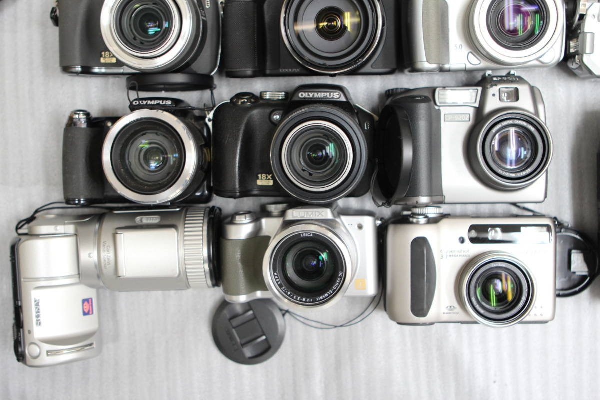 16 デジタルカメラまとめ ボディ コンデジ Canon eos 10D Olympus E-30 Nikon D80 AF-s 55-300mm coolpix P530 P510 XG-1 ...