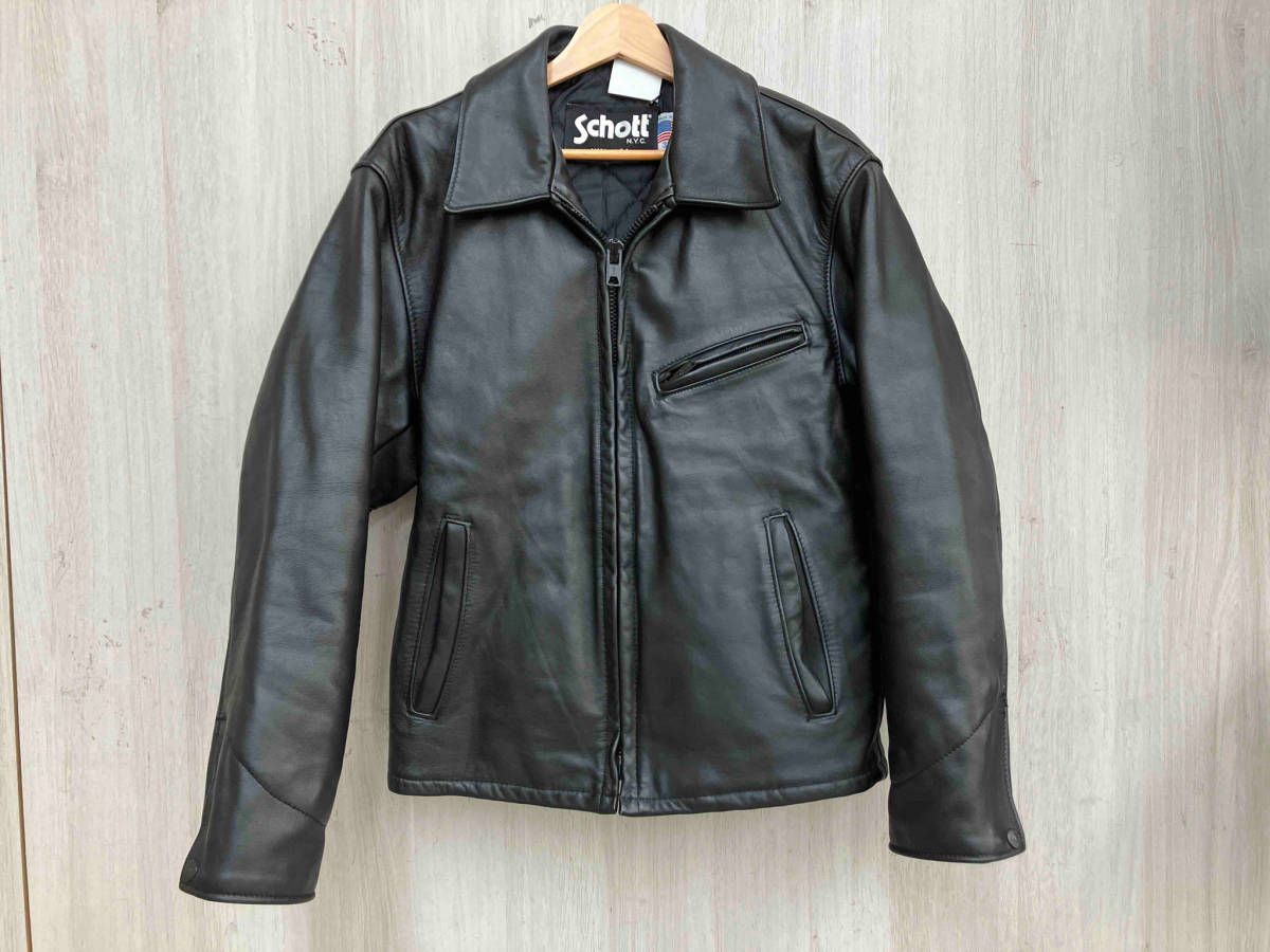 Schott SCHOTT シングルライダース USA製 ブラック 汚れ有り(ライダースジャケット)｜売買されたオークション情報、yahooの ...