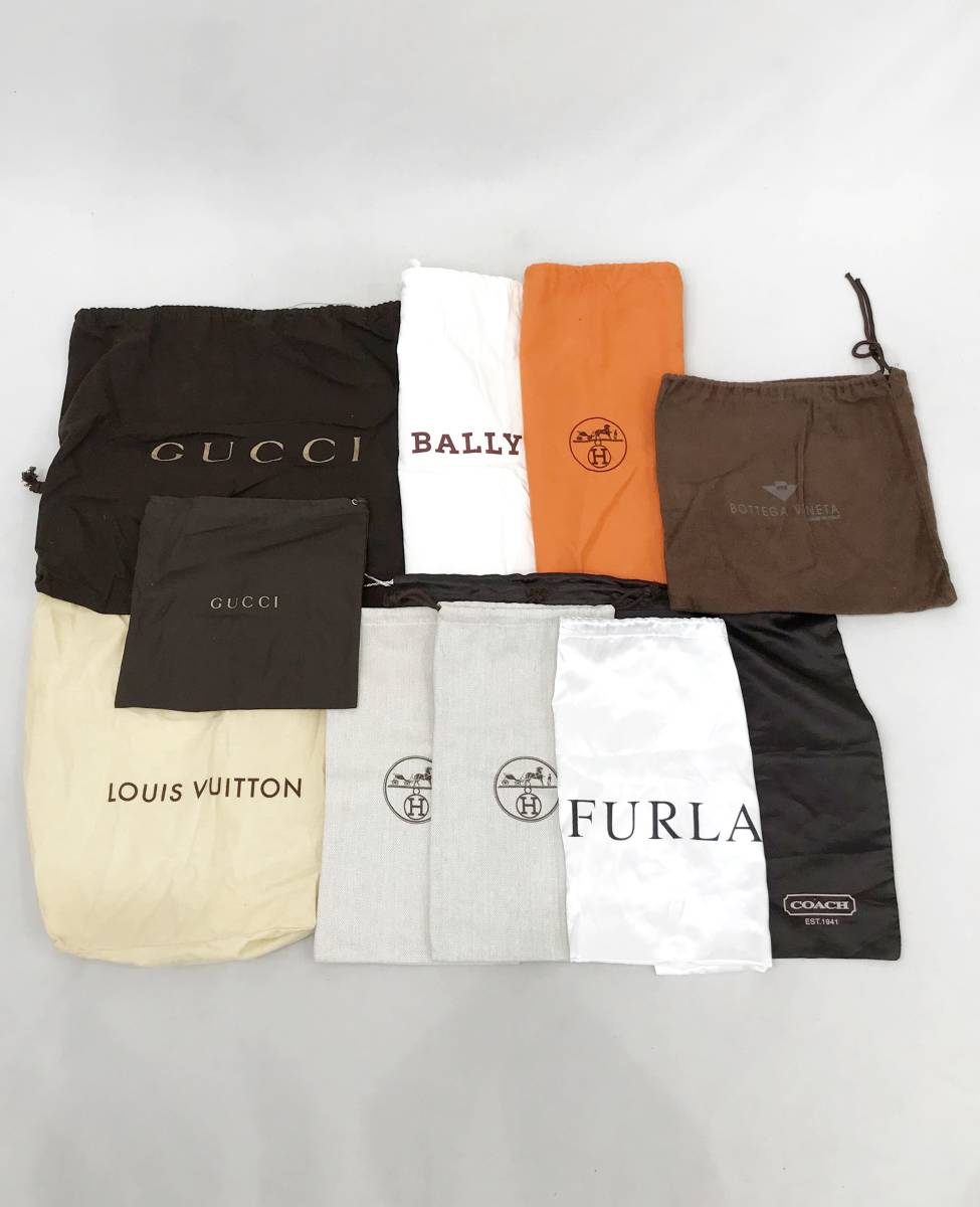 10点セット ブランド保存袋 HERMES GUCCI Louis Vuitton BOTTEGA VENETA FURLA BALLY エルメス グッチ ヴィトン ボッテガ 0124S⑤ ...