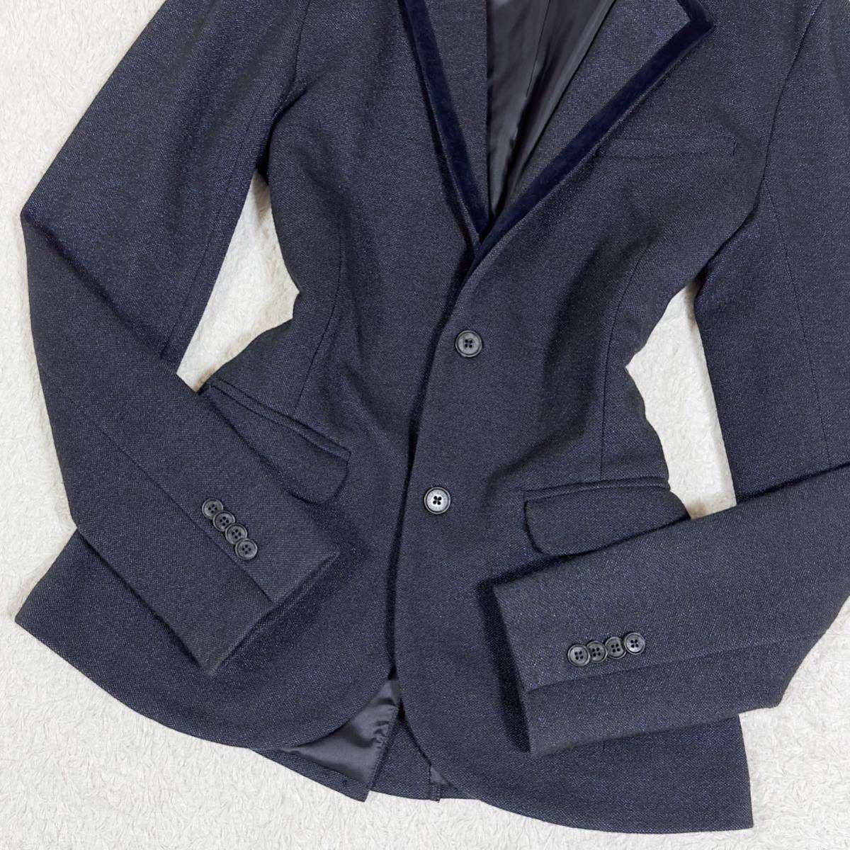 アルマーニ エクスチェンジ 大人の遊び心 ARMANI EXCHANGE テーラードジャケット ブレザー ラメ 部分ベロア素材 ネイビー 紺 S/P(Sサイズ)｜売買されたオークション情報 ...