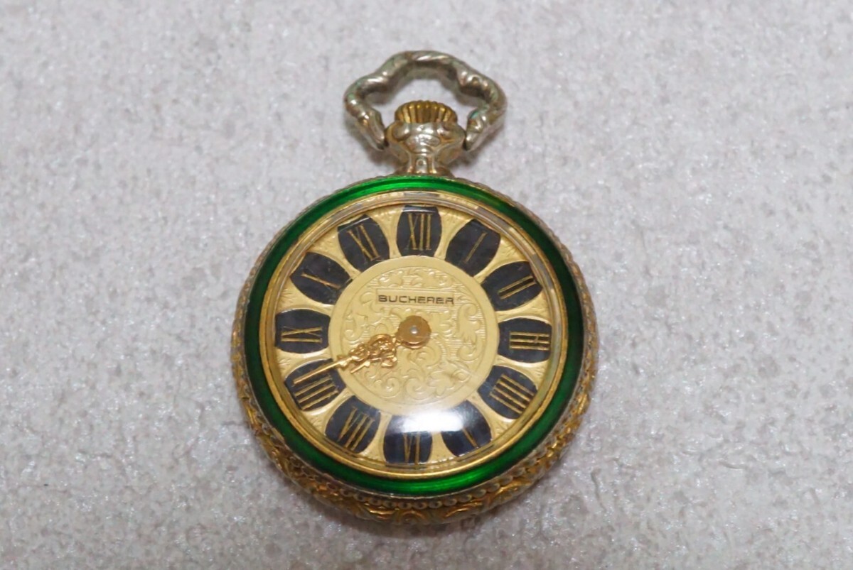F382 BUCHERER/ブッフェラー 懐中時計 ヴィンテージ アクセサリー アンティーク ブランド 時計 クォーツ 不動品 ペンダント ...