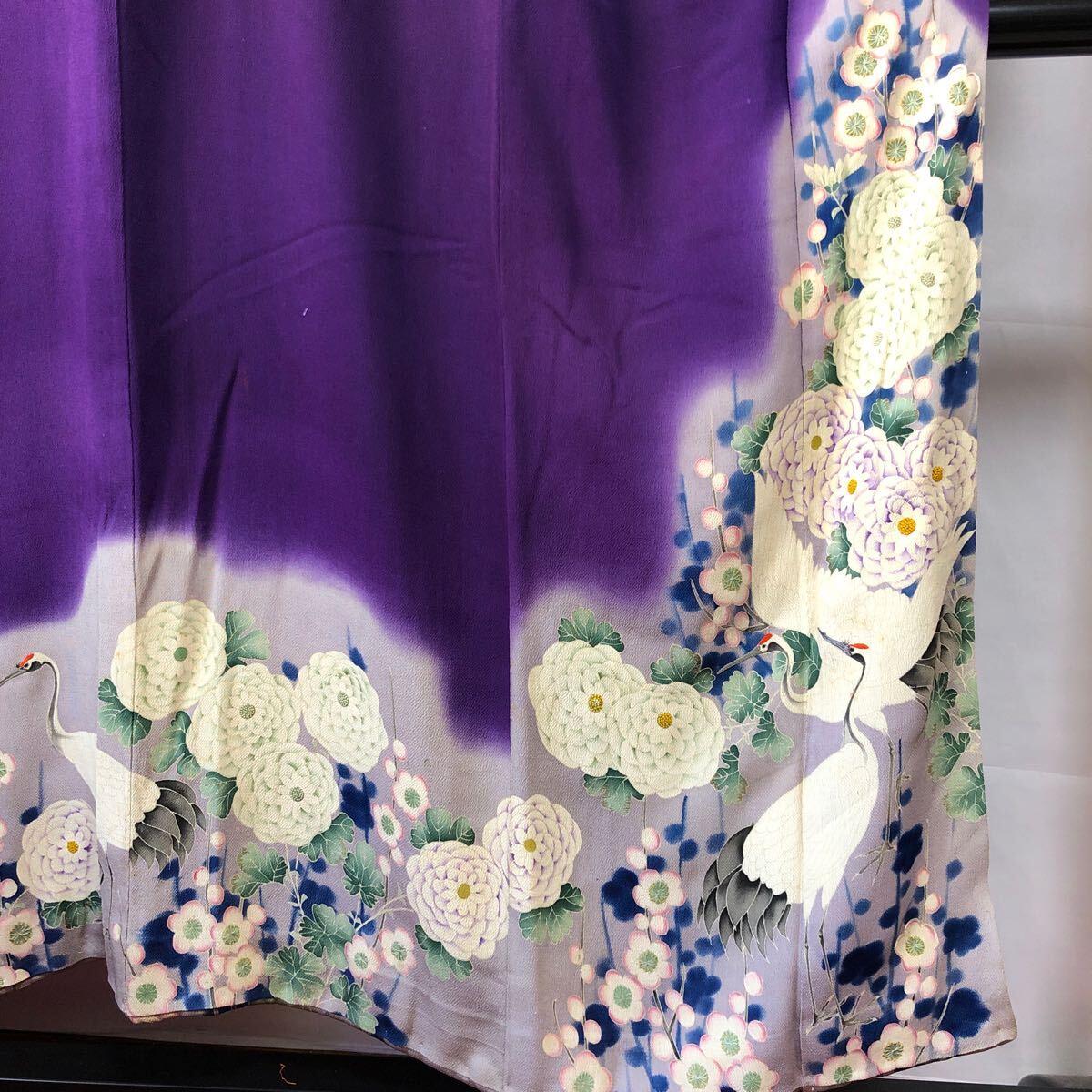 アンティーク 着物 昭和レトロ 大正ロマン モダン 和洋折衷コーデ リメイク 色留袖 鶴 紫 ちりめん 絹 正絹100% う27-6w(アンティーク着物)｜売買されたオークション情報 ...