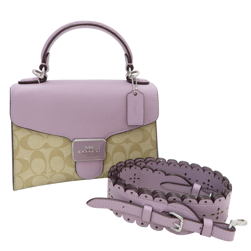 COACH コーチ D2280-CA233/ ペッパーサッチェル 2WAY ショルダーバッグ シグネチャー パープル系 ...
