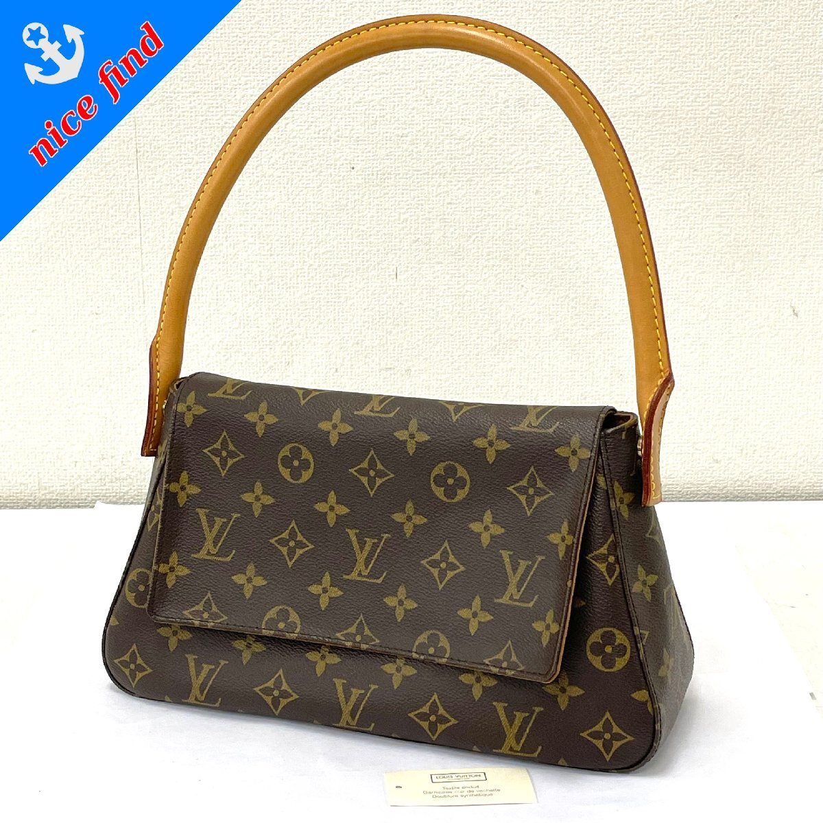 ルイ ヴィトン LOUIS VUITTON モノグラム ミニルーピング M51147 ハンドバッグ ワンショルダー ブラウン レザー ...