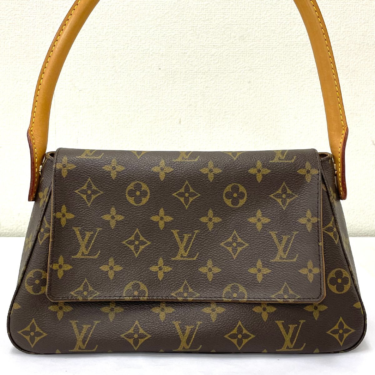 ルイ ヴィトン LOUIS VUITTON モノグラム ミニルーピング M51147 ハンドバッグ ワンショルダー ブラウン レザー ...