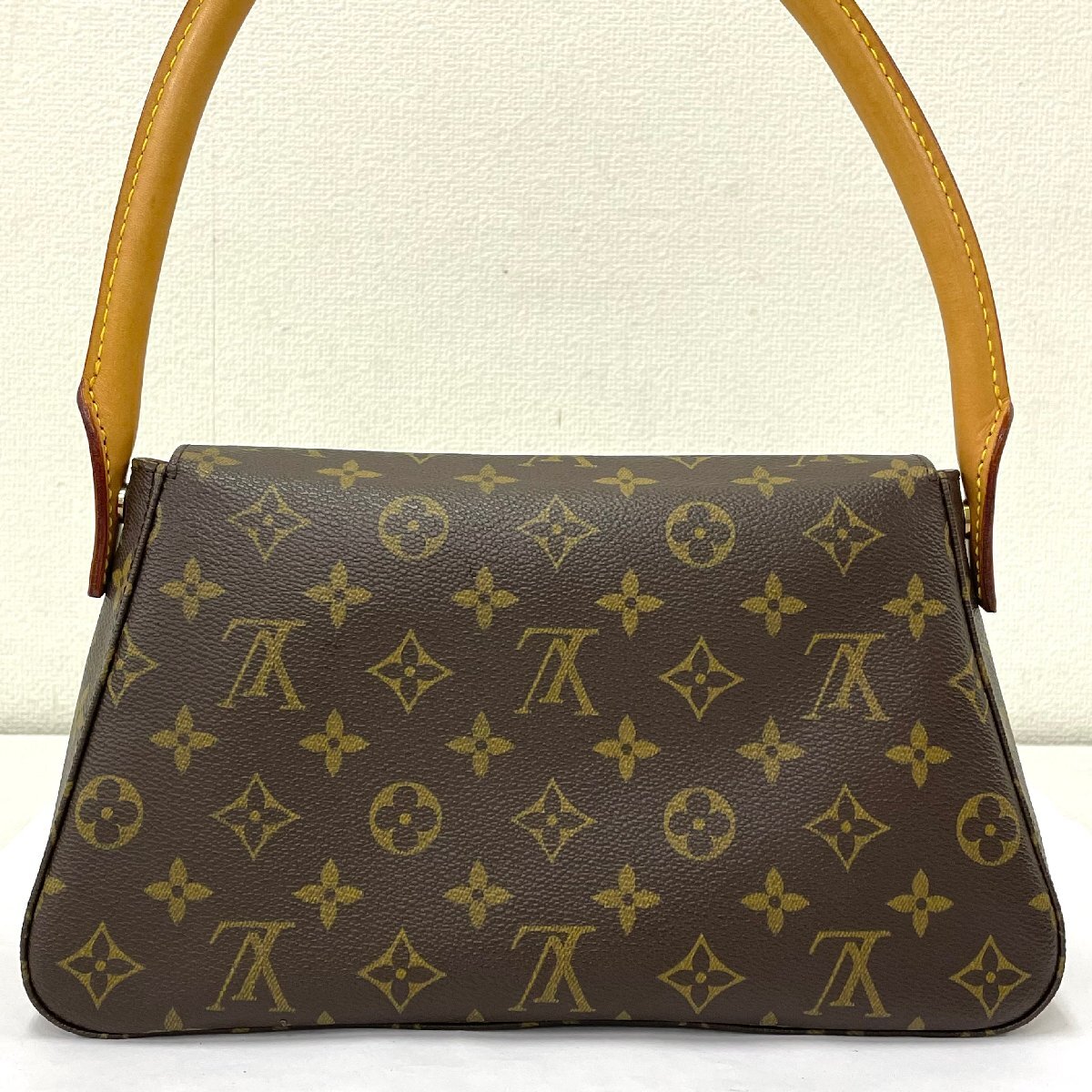 ルイ ヴィトン LOUIS VUITTON モノグラム ミニルーピング M51147 ハンドバッグ ワンショルダー ブラウン レザー ...