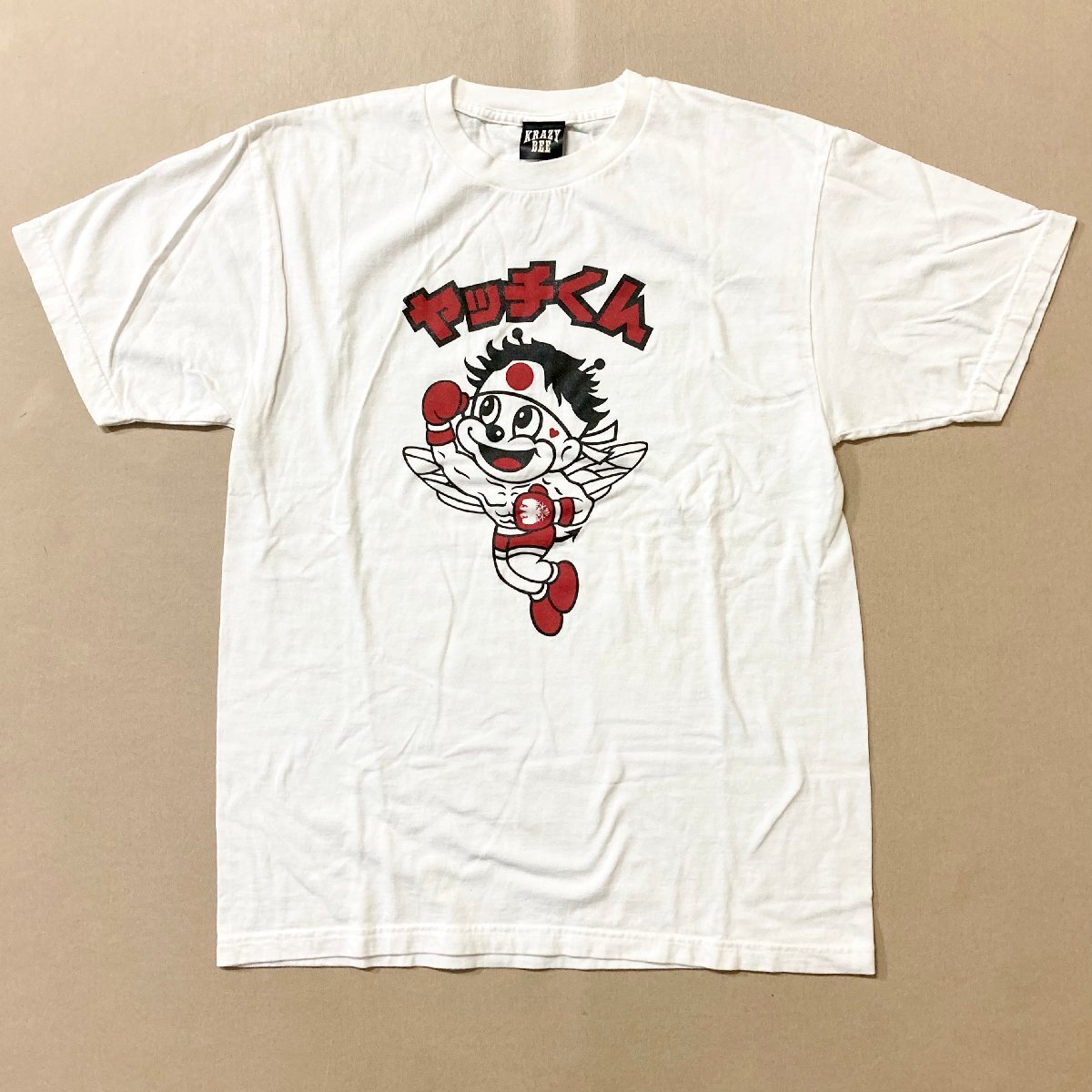 KRAZY BEE ヤッチくん RIZIN 谷地祐介 Tシャツ 半袖トップス メンズ サイズL ホワイト 山本“KID”徳郁 ジム 格闘技 ボクサー 0.2kg(格闘技、プロレス)｜売買された ...