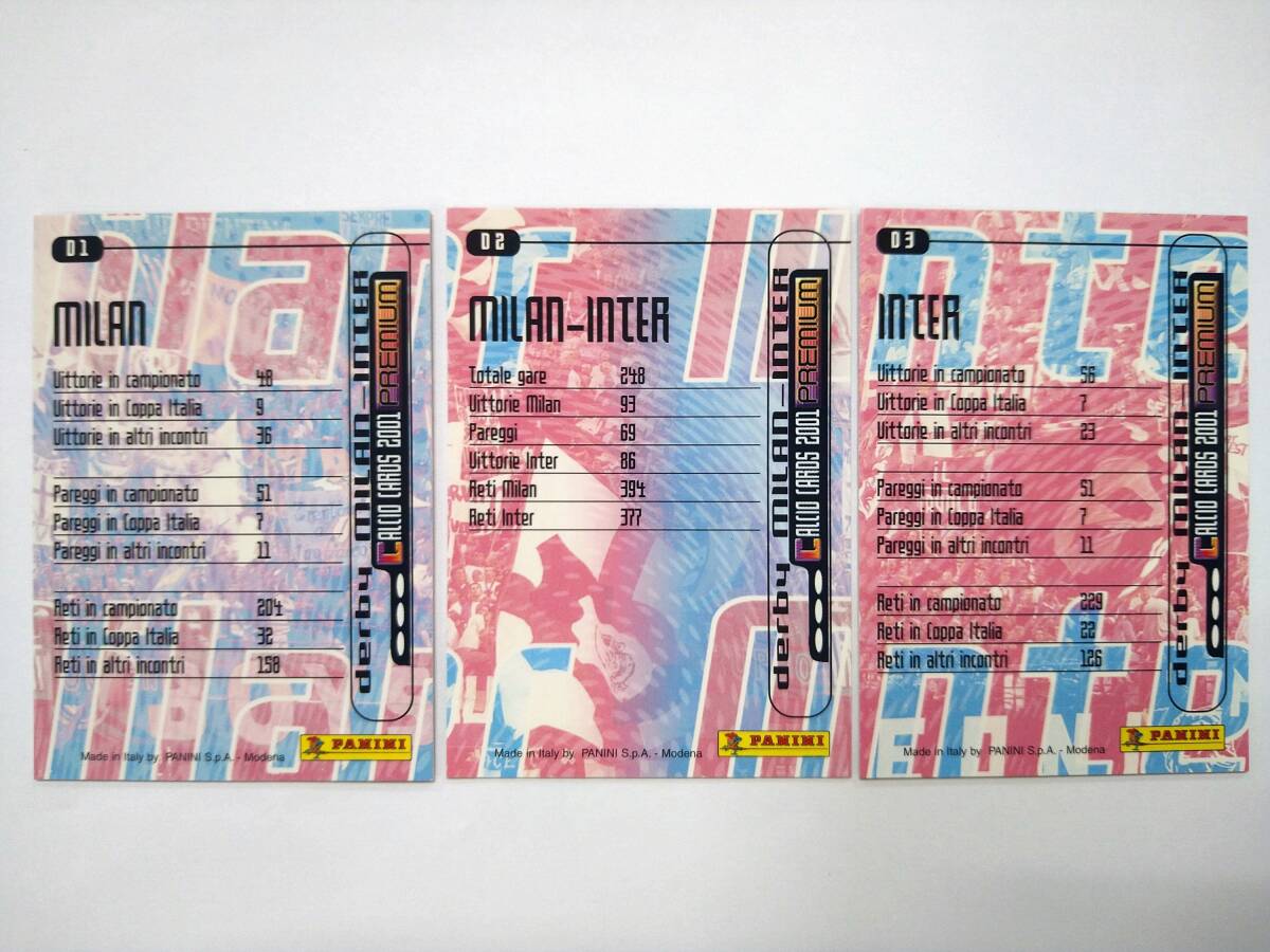 PANINI 2001 CALCIO PREMIUM D1 3 DERBY MILAN-INTER ANDRIY SHEVCHENKO ...