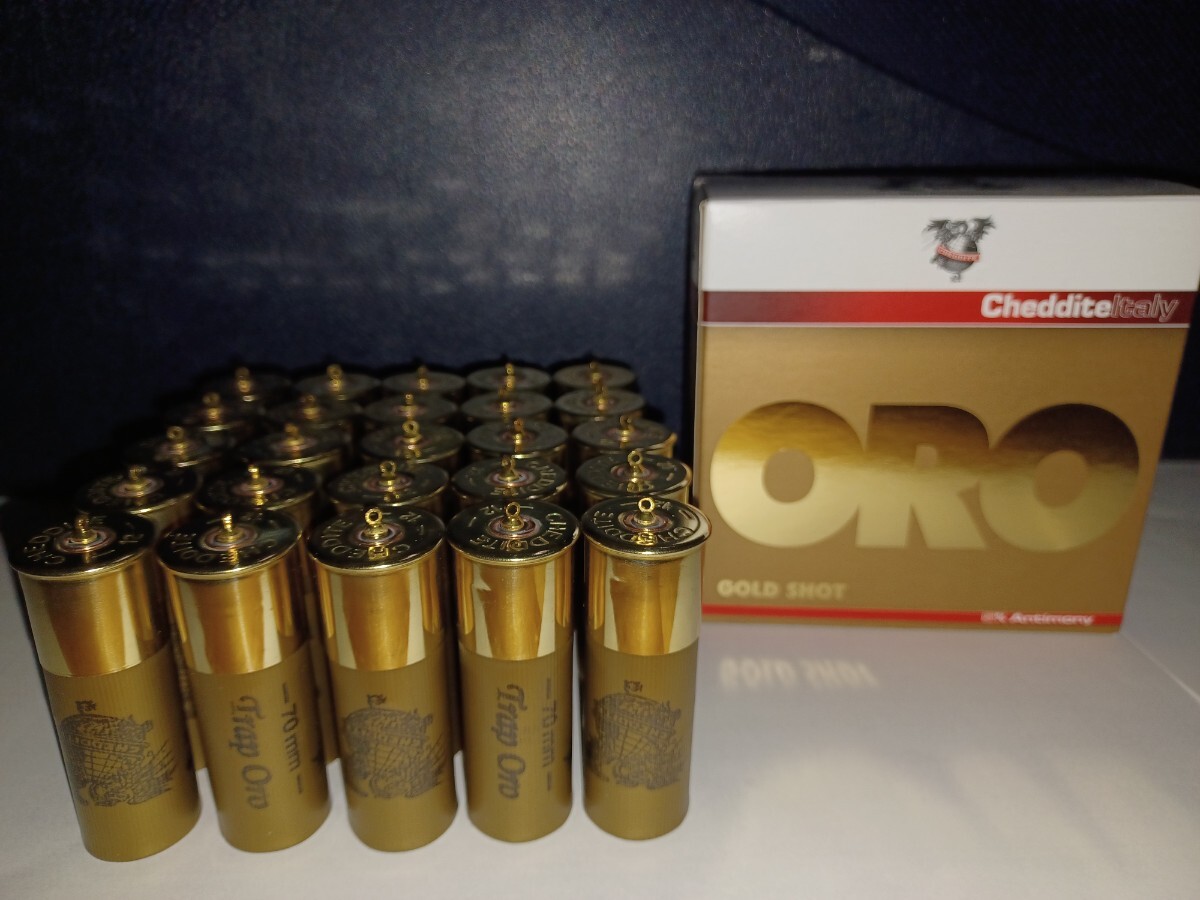 空薬莢キーホルダー 25個 箱付 ショットガン ダミーカート CHEDDITE ORO goldshot M870 M3 M4 M1100 AK47 89式 M14 HK416 M16(その他 ...