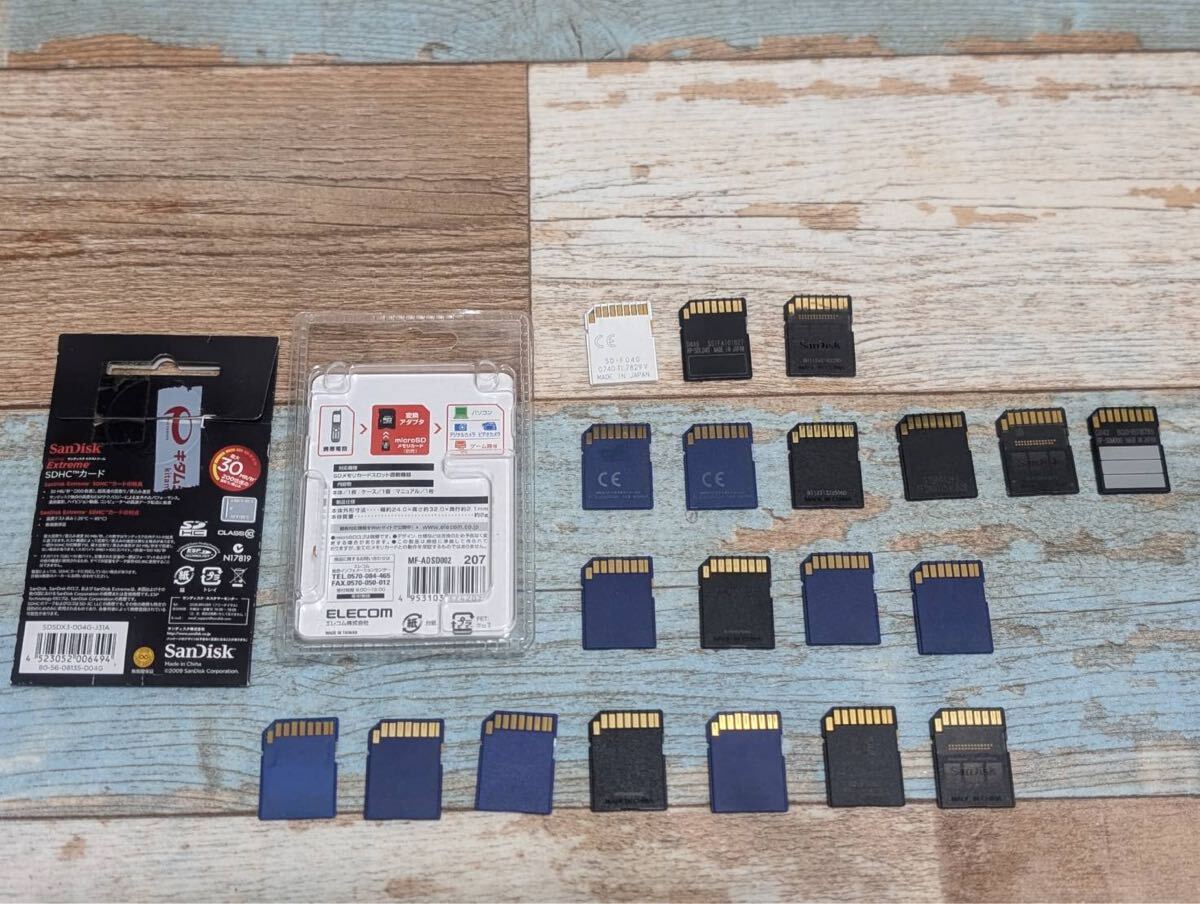 SDカード整理 断捨離 まとめて LEICA SanDisk SONY BUFFALO Panasonic Transcend 64MB 32GB 16GB 8GB 4GB 21点 micro ...