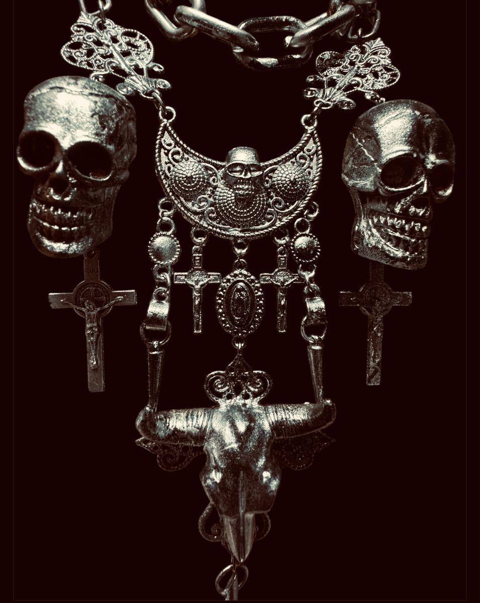 JPG/ vintage Collection sample skull decoration karma cross necklace ...
