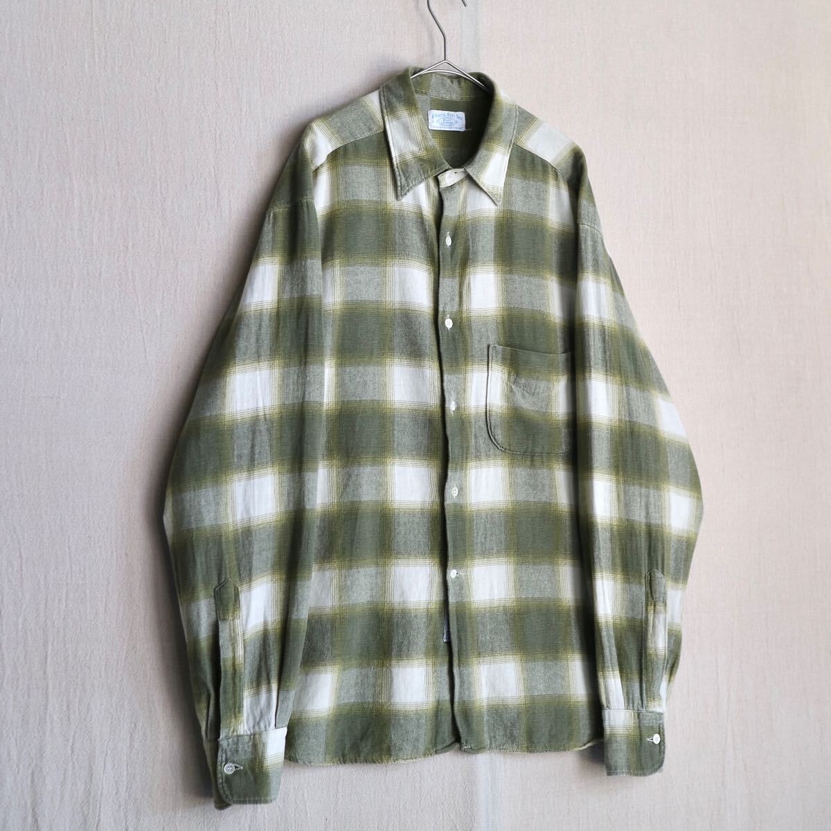 イタリア製 Vintage オンブレ チェック シャツ / L コットン ベージュ カーキ グリーン ユーロ ビンテージ T4-12013-9475(Lサイズ)｜売買されたオークション情報 ...