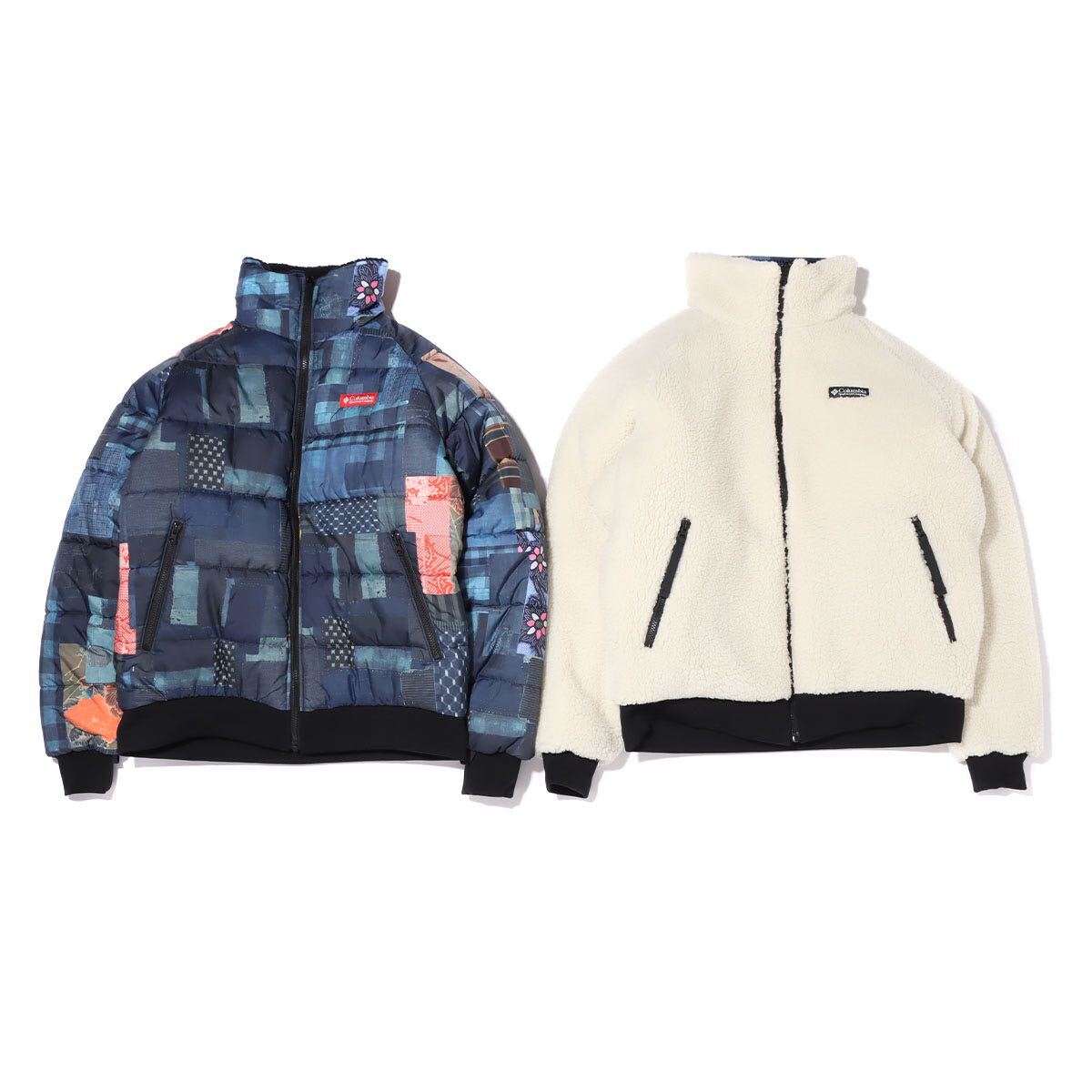 Columbia x ATMOS LAB Powder Keg TM Text Reversible Fleece Jacket コロンビア ...