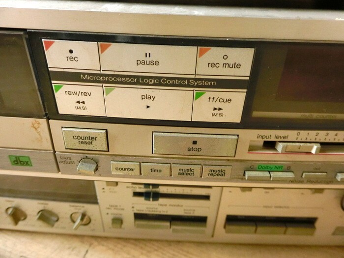 300円 3点 Techics stereo integrated Ampllifier SU-V55/stereo Cassette Deck RS-B90/stereo tuner ST ...