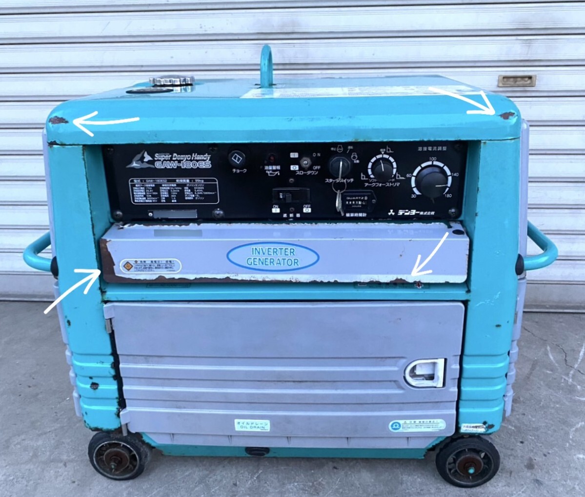 A369 デンヨー Super Denyo Handy ガソリンエンジン 発電溶接機 GAW-180ES2 お引取り歓迎(アーク溶接機)｜売買されたオークション情報、yahooの商品情報を ...