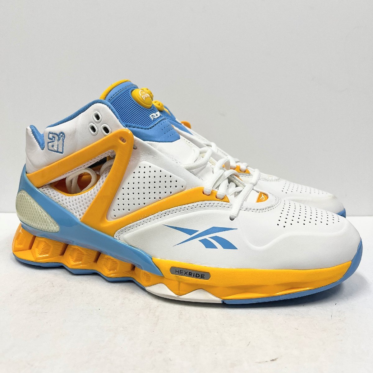 28cm REEBOK PUMP OMNI HEXRIDE 4 4-875382 リーボック ポンプ オムニ HEXRIDE 4 ホワイト/ブルー/イエロー 2100000249695 H5 ...